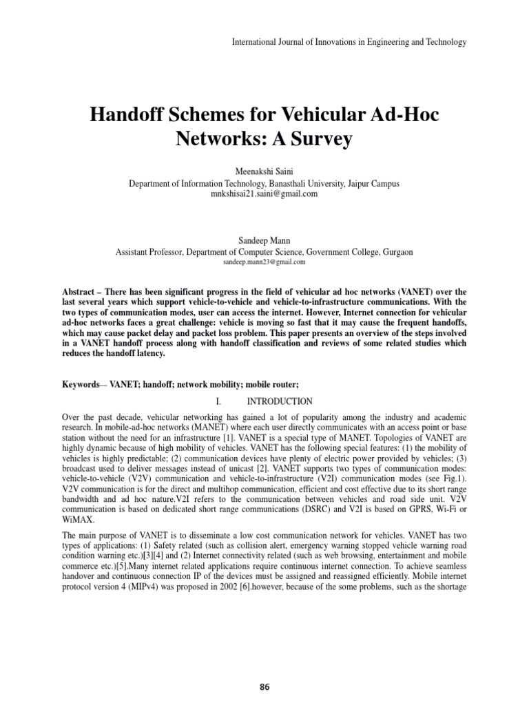 Handoff | PDF | Wireless Ad Hoc Network | Computer Network