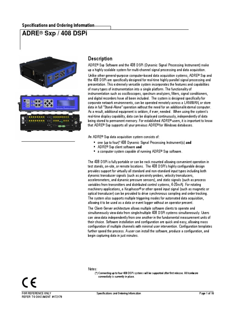 ADRE Datasheet | Spectral Density | Sampling (Signal Processing)