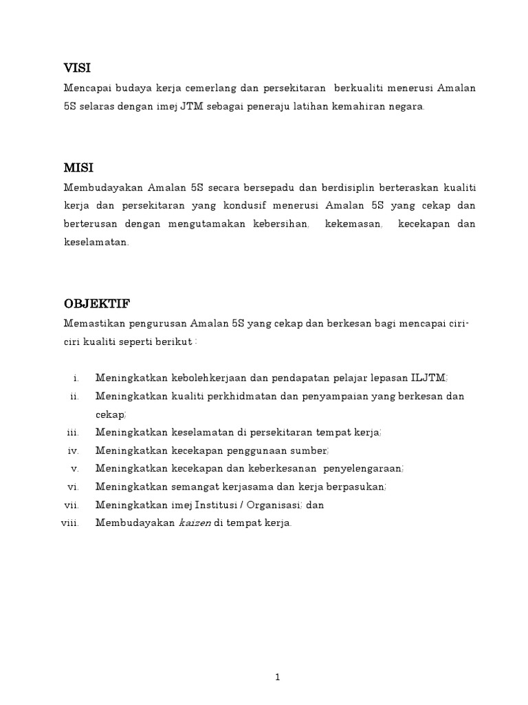 Manual 5S Di Bengkel | PDF