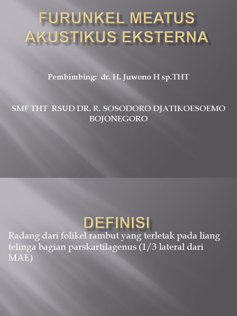 Furunkel Meatus Akustikus Eksterna | PDF