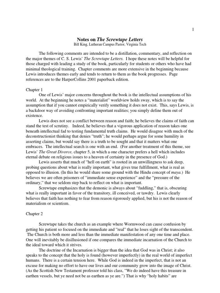Insights on The Screwtape Letters | PDF