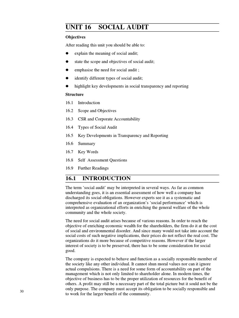 Types of Social Audit | PDF | Corporate Social Responsibility ...
