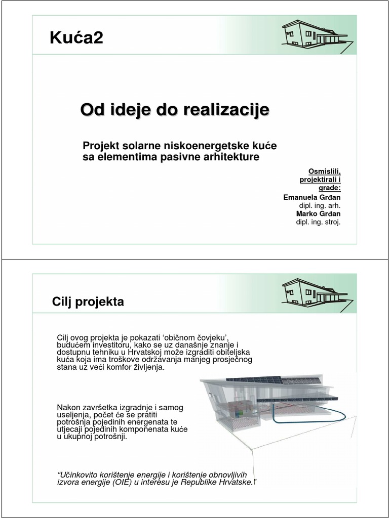 Grdan - Projekt Solarne Niskoenergetske Kuce | PDF