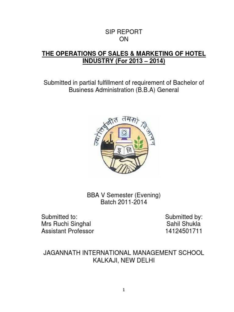 Sales & Marketing in Hotel Industry | PDF | Business | Advertising