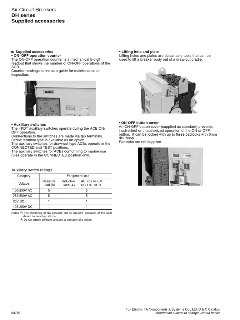 Fuji ACB | PDF | Switch | Lock (Security Device)