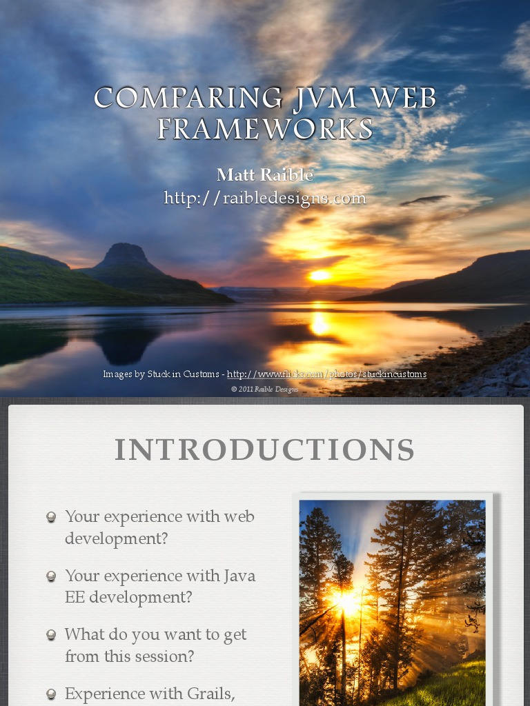 Comparing JVM Web Frameworks 33rddegree | PDF | Java Server Faces | Web 2.0 Comparing JVM Web Frameworks 33rddegree | PDF | Java Server Faces | Web 2.0