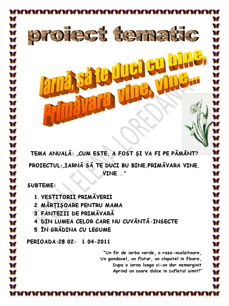 Proiect Primavara Bun | PDF