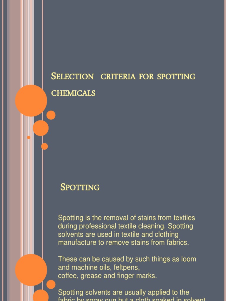 Spotting | PDF | Volatile Organic Compound | Bleach