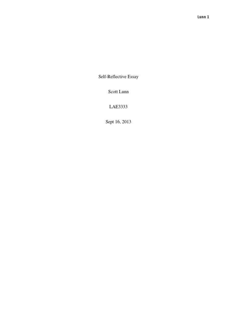 Self Reflective Essay Rough Draft | PDF | Teachers | Schools
