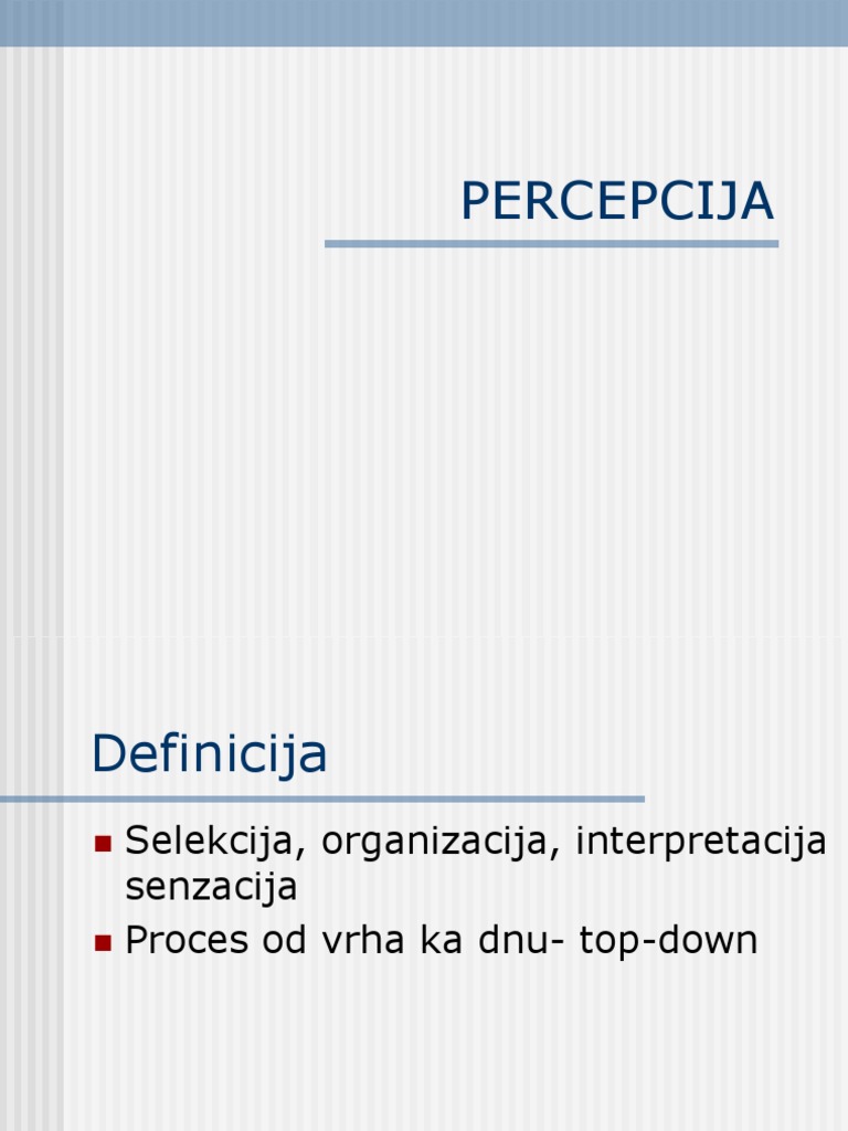 Percepcija | PDF