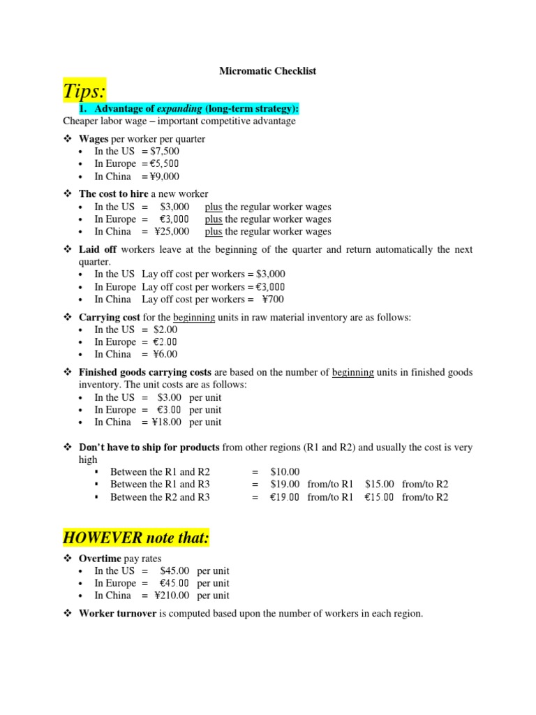 Micromatic Checklist | PDF | Inventory | Microeconomics