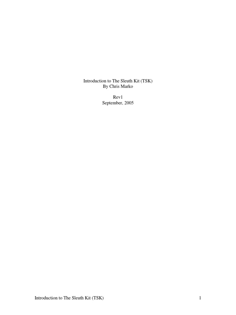 An Introduction to The Sleuth Kit (TSK): A Free UNIX Package of Command Line Digital Forensic ...