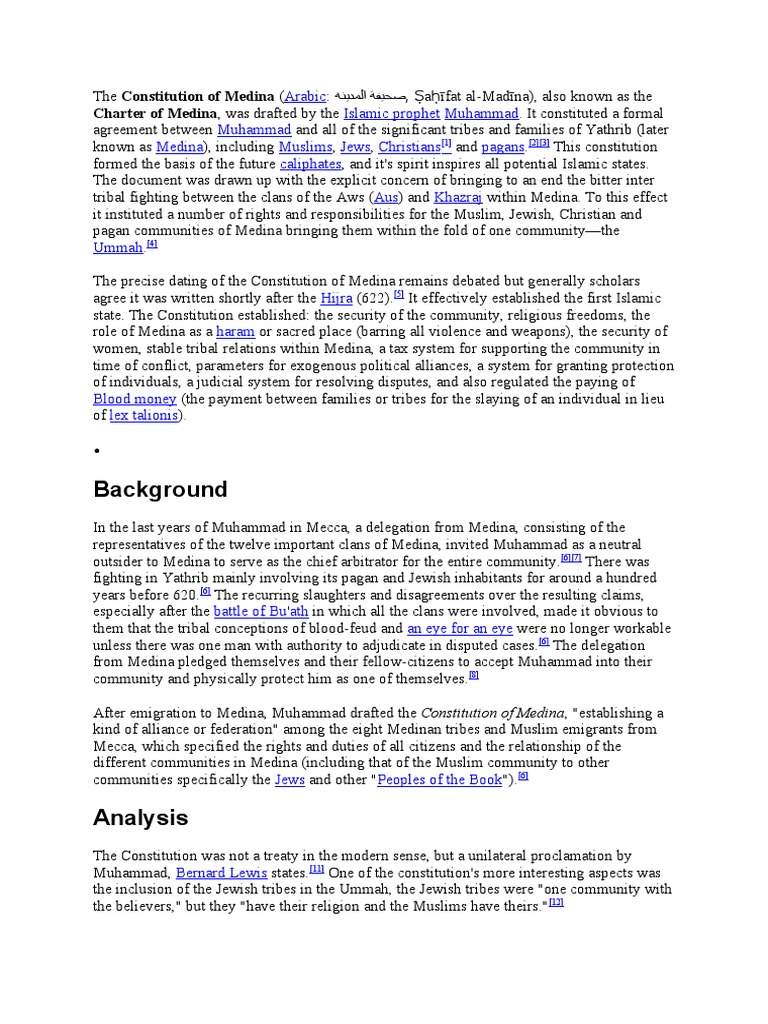 The Constitution of Medina | PDF | Monotheistic Religions | Abrahamic ...