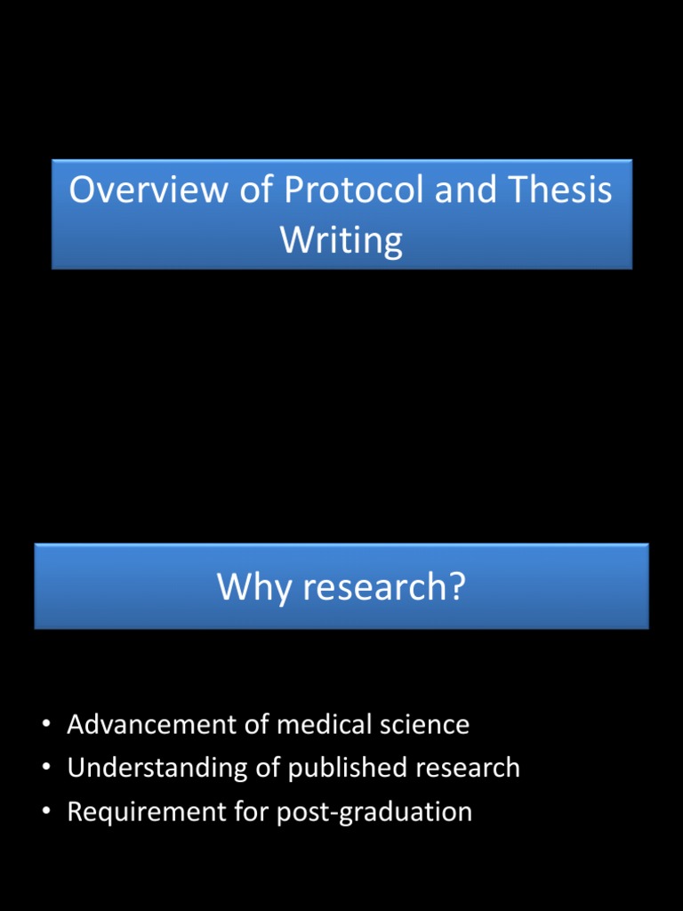 Protocol and Thesis Writing | Literature Review | Thesis