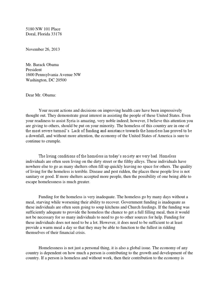 Persuasive Letter | PDF | Homelessness | Society