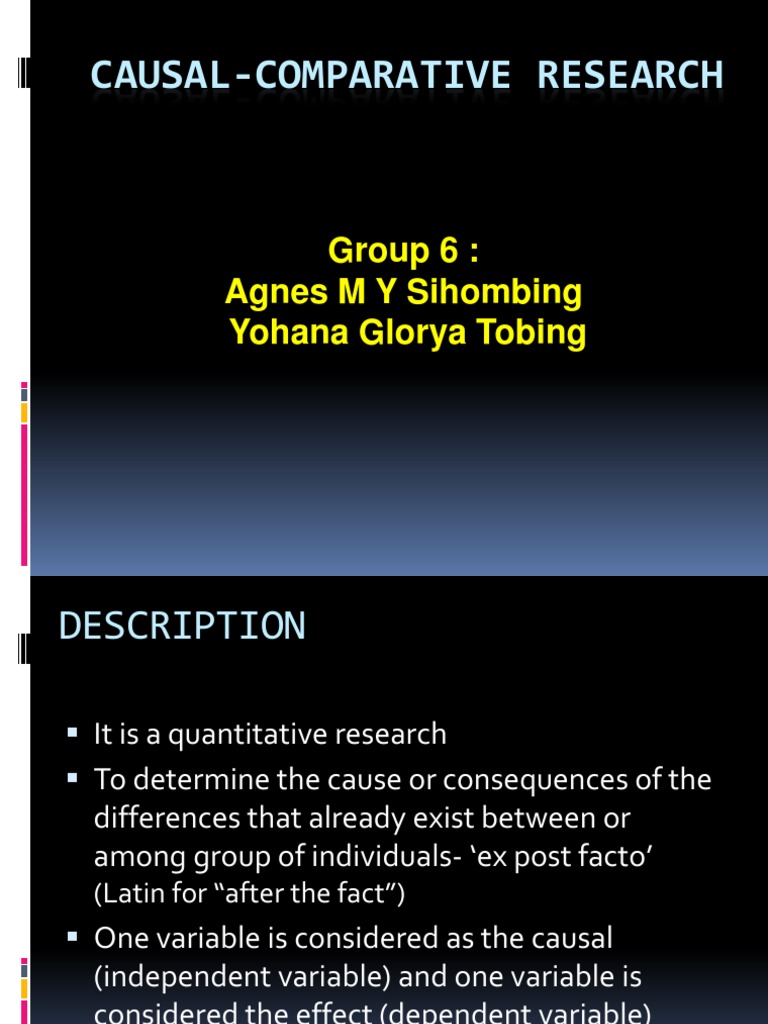 Causal Comparative Research | PDF | Experiment | Statistics