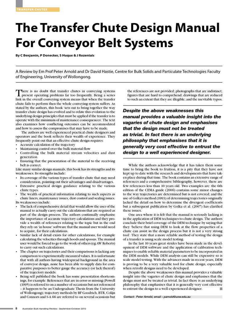 Transfer Chute Design Insights | PDF | Design