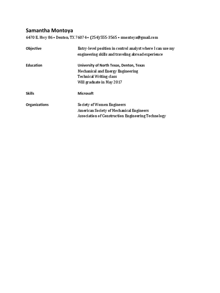 Entry-Level Controls Analyst Application | PDF