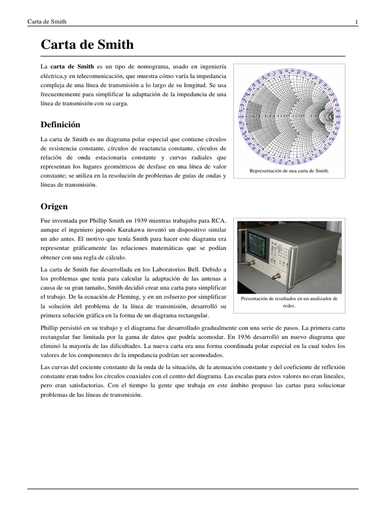 Guía de la Carta de Smith | PDF | Infografia | Ingenieria Eléctrica
