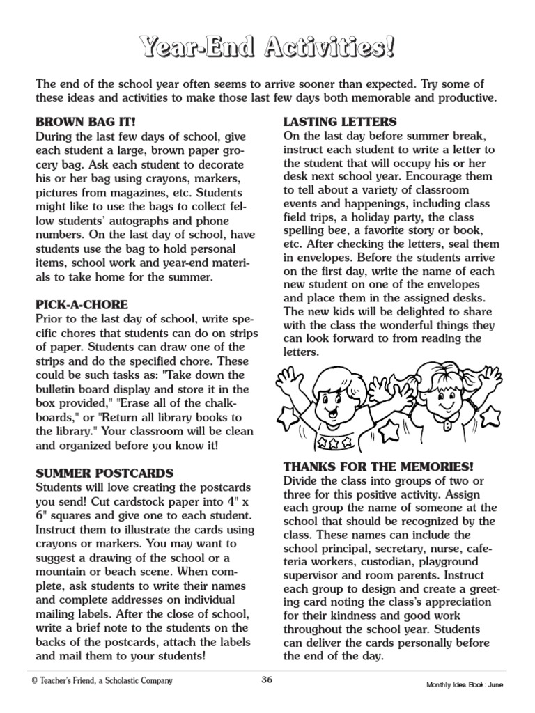 Year End Activities | PDF