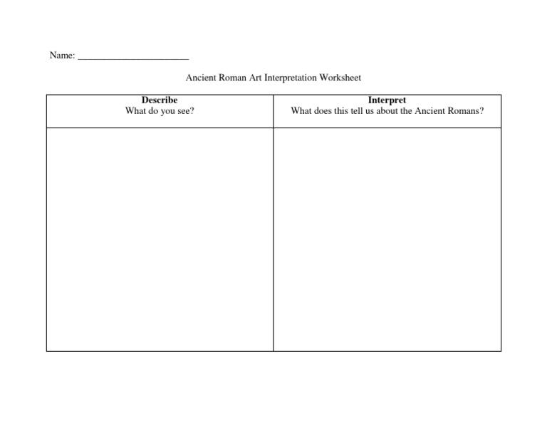 Lesson 3 Art Interpretation Worksheet | PDF