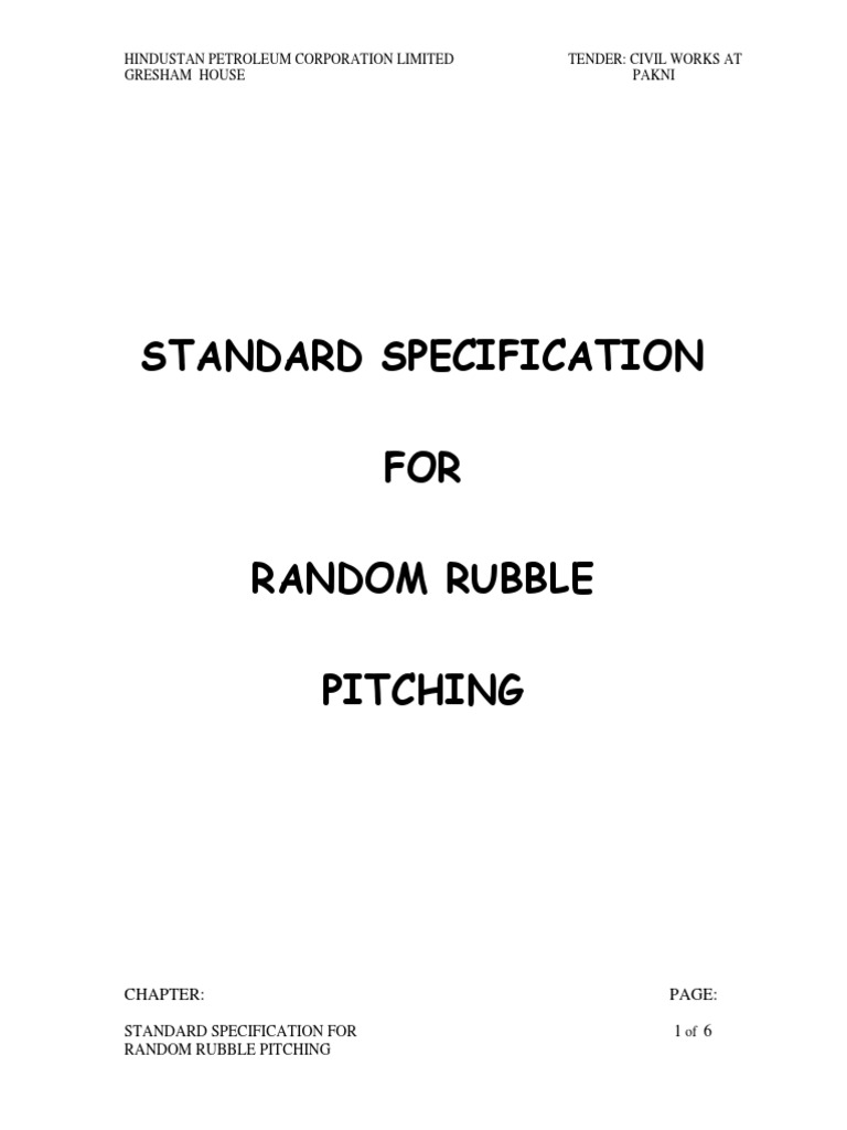 Specification For Stone Pitching | PDF | Business