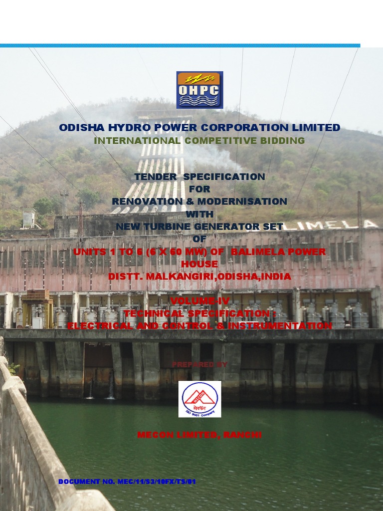 Balimela Hydro Power Project Specs | PDF | Electrical Substation | Relay