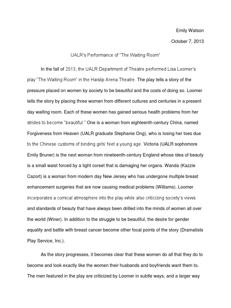 Ualr Waiting Room | PDF | Actor | Theatre