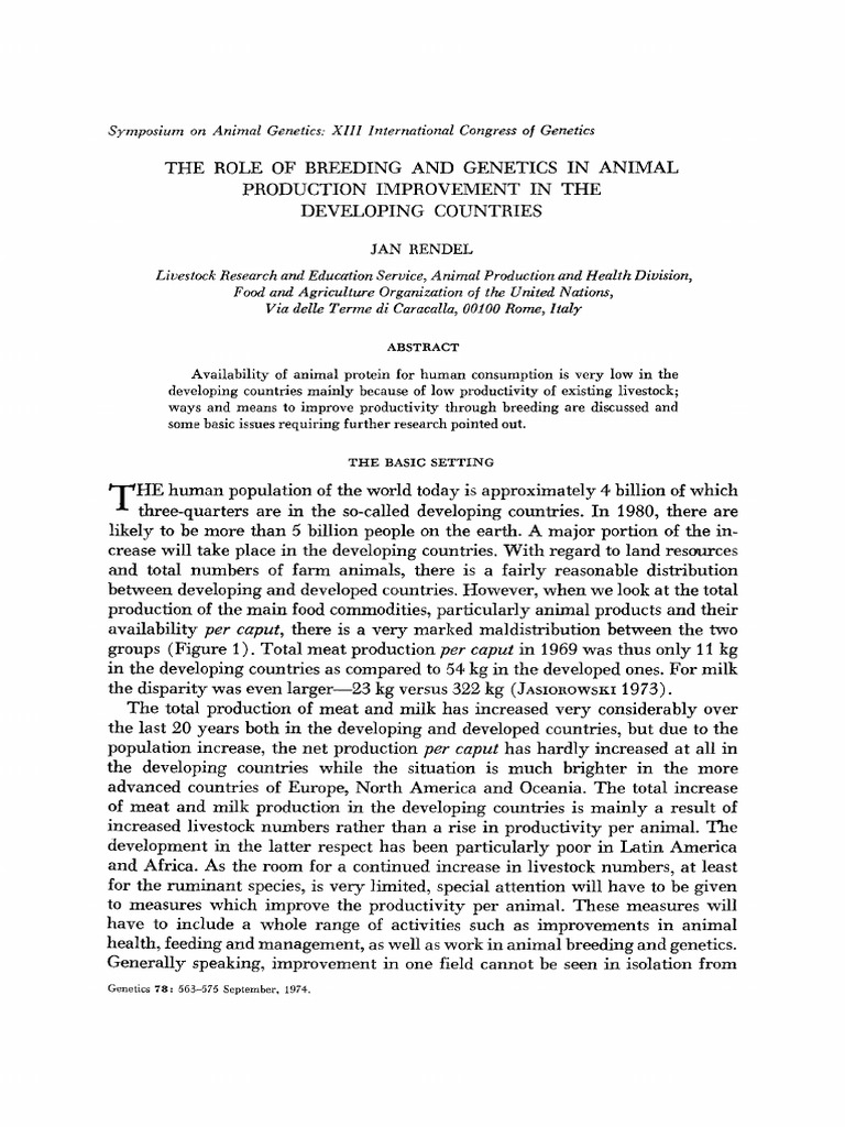 The Role of Breeding and Genetics in Animal Production | PDF | Dairy ...