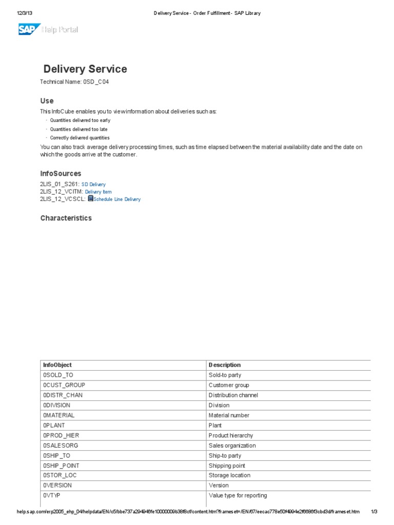 Delivery Service - Order Fulfillment - SAP Library | PDF | Delivery ...