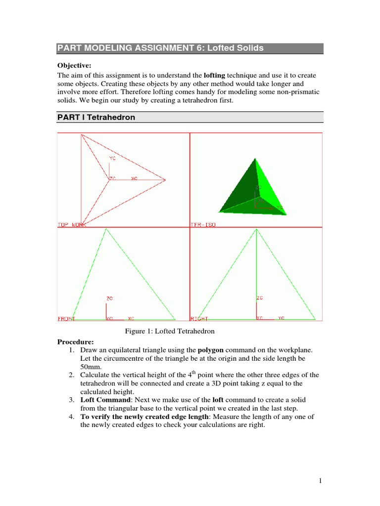 Part Modeling Assignment 6: Lofted Solids | PDF | Cartesian Coordinate ...