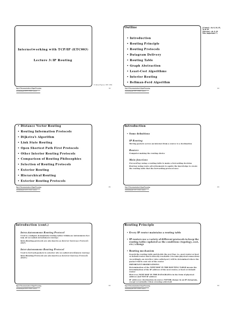 Internetworking With TCP/IP (ETC003) | PDF | Routing | Router (Computing)