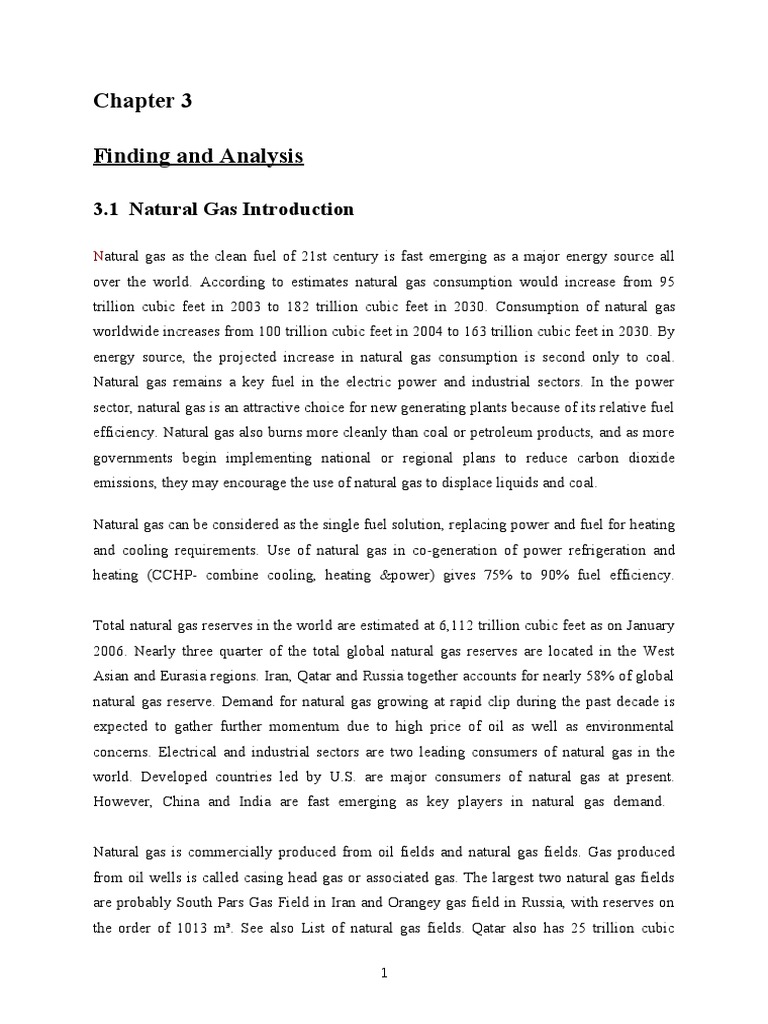 Finding and Analysis: 3.1 Natural Gas Introduction | Download Free PDF ...