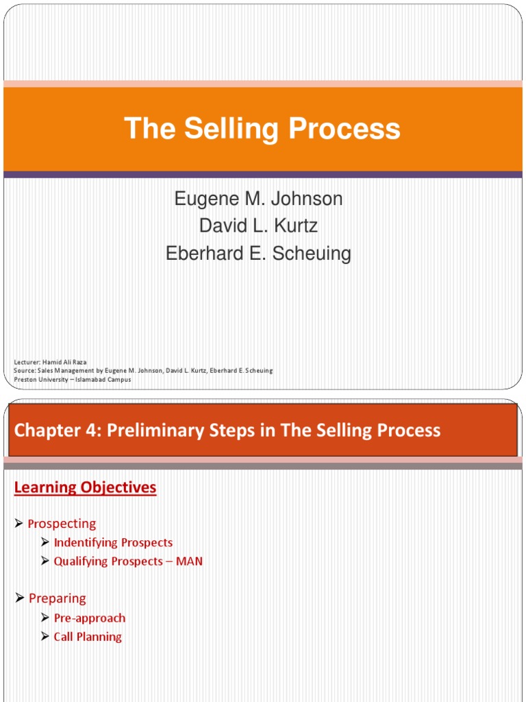 The Selling Process: Eugene M. Johnson David L. Kurtz Eberhard E ...