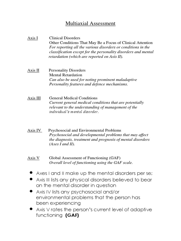 Multiaxial Assessment | PDF