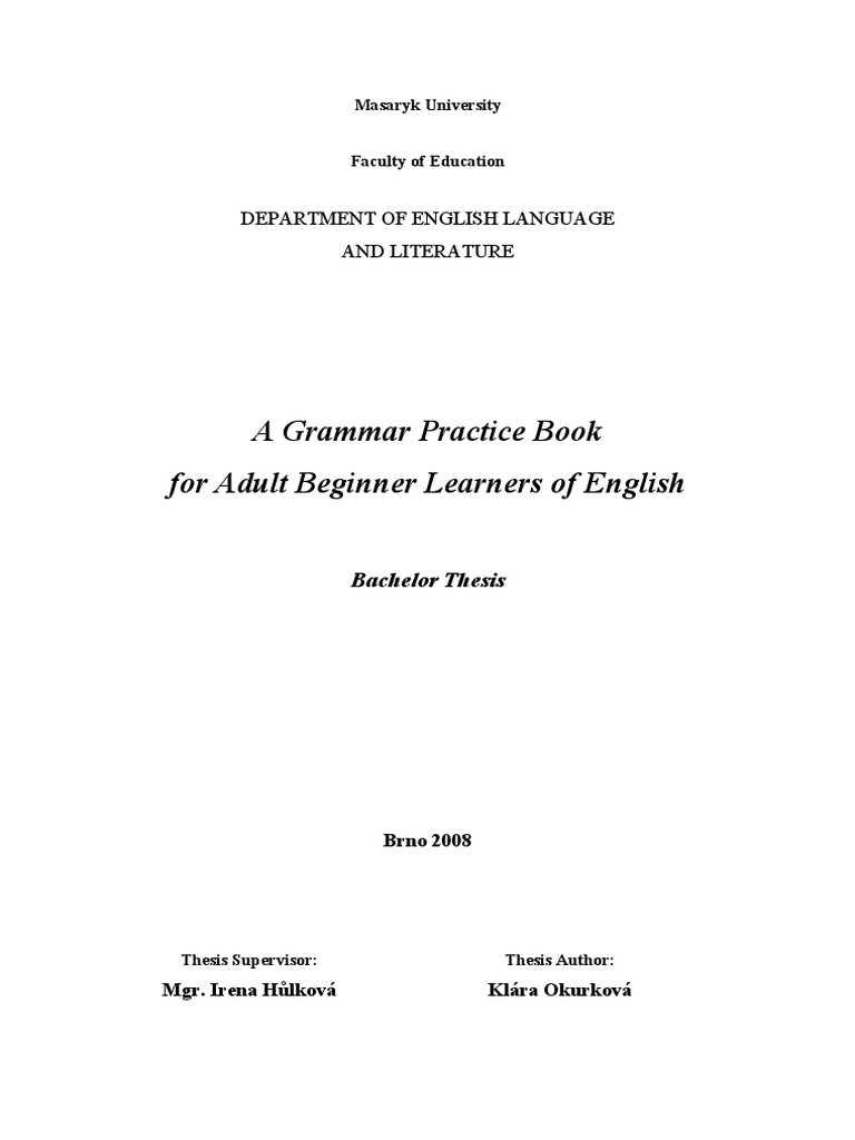 Thesis - A Grammar Practice Book | PDF