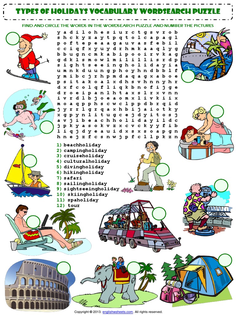 Holiday Types Word Search Puzzle | PDF