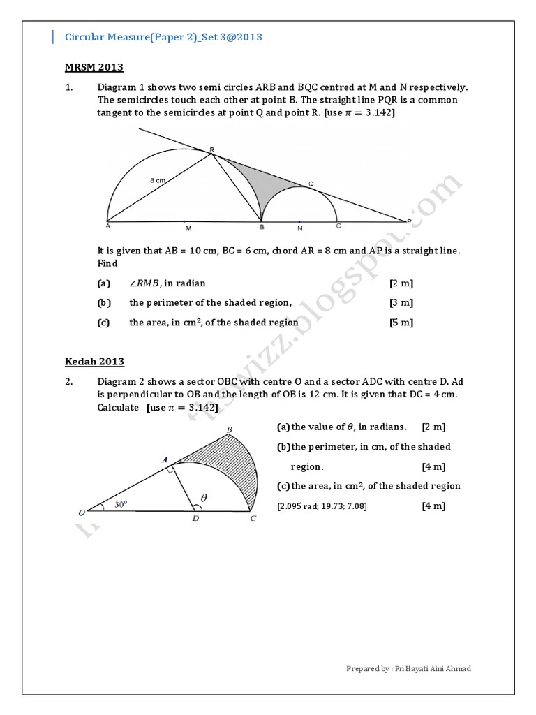 Circular Measure(Paper 2)_Set 3@2013
