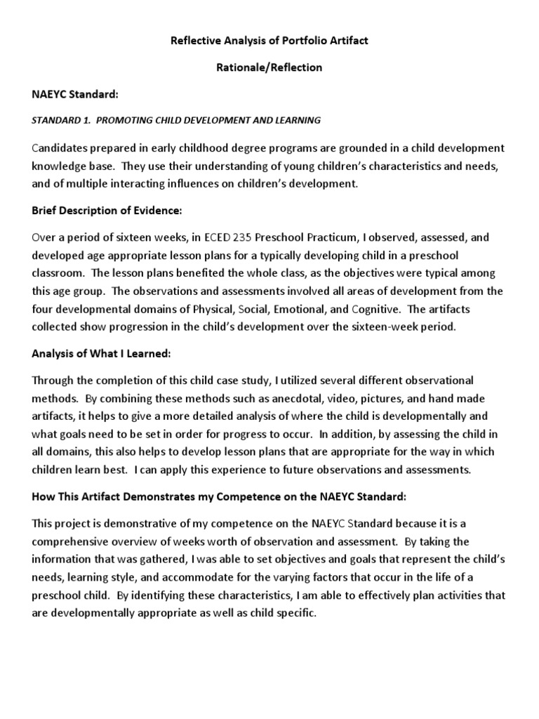 Standard 1 Rationale and Reflection | PDF | Career & Growth