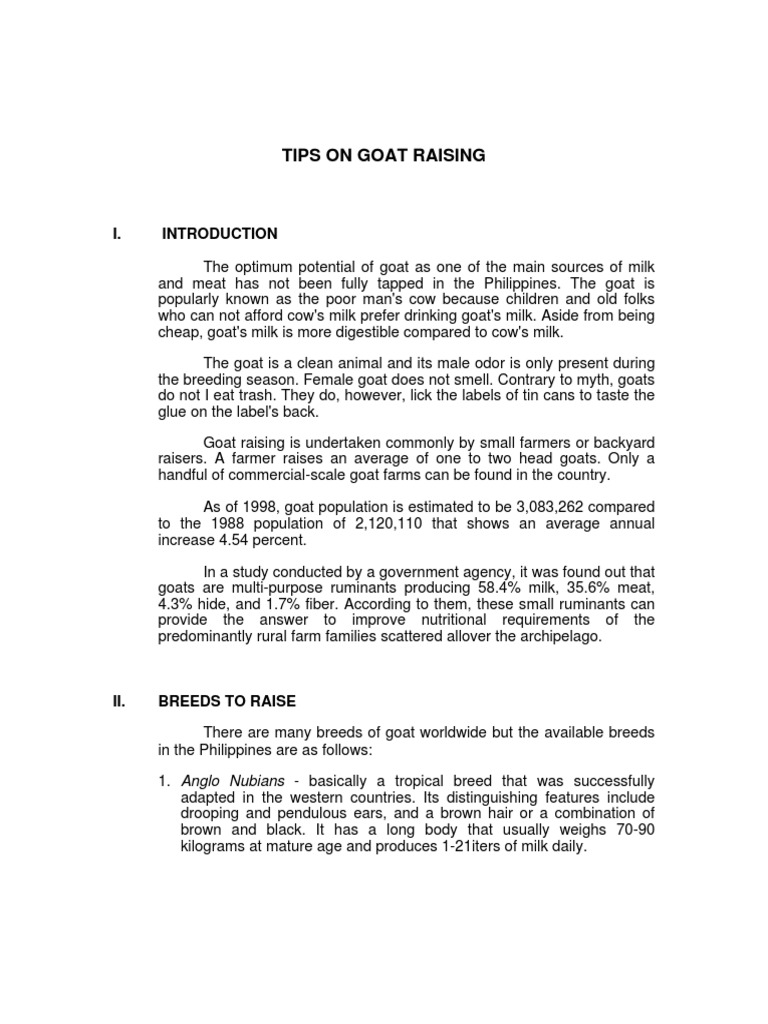 Goat Production | PDF