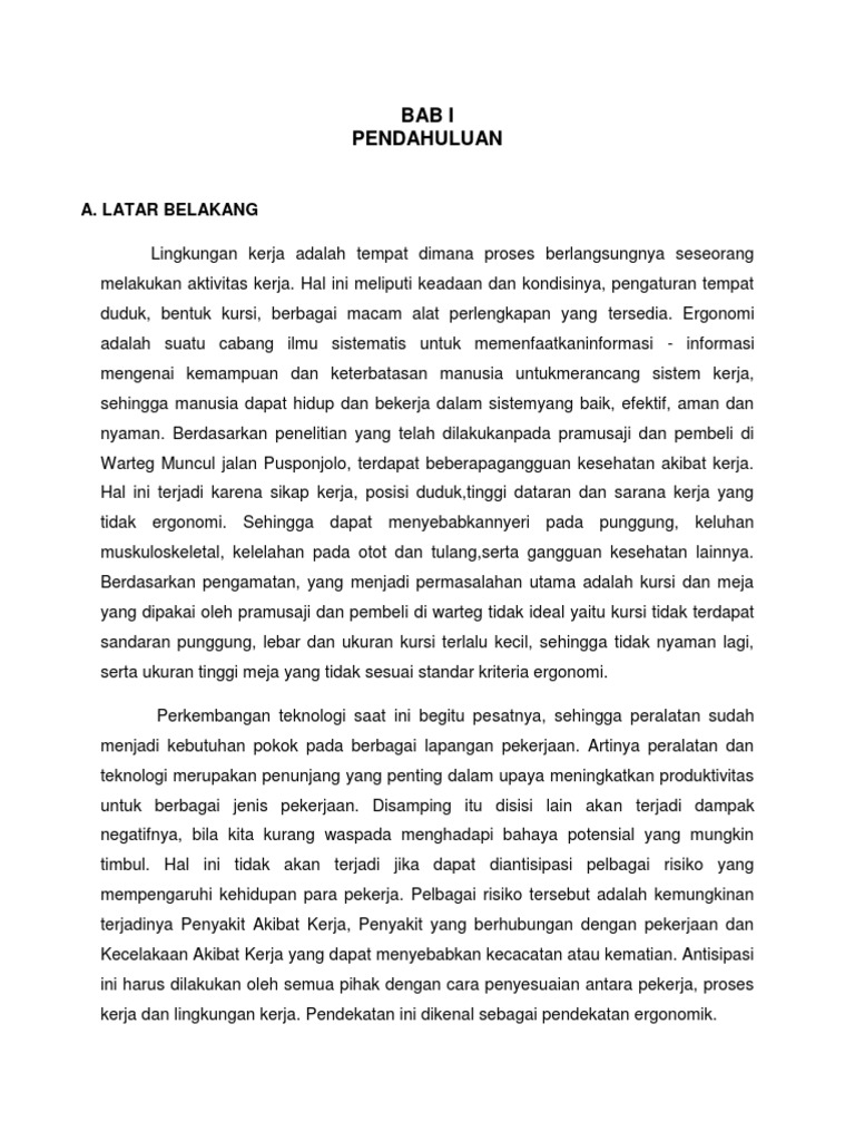 Ergonomi Dan Faal Kerja | PDF