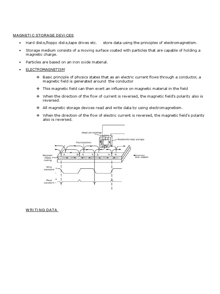 Magnetic Storage Devices | PDF | Electromagnetism | Electronics