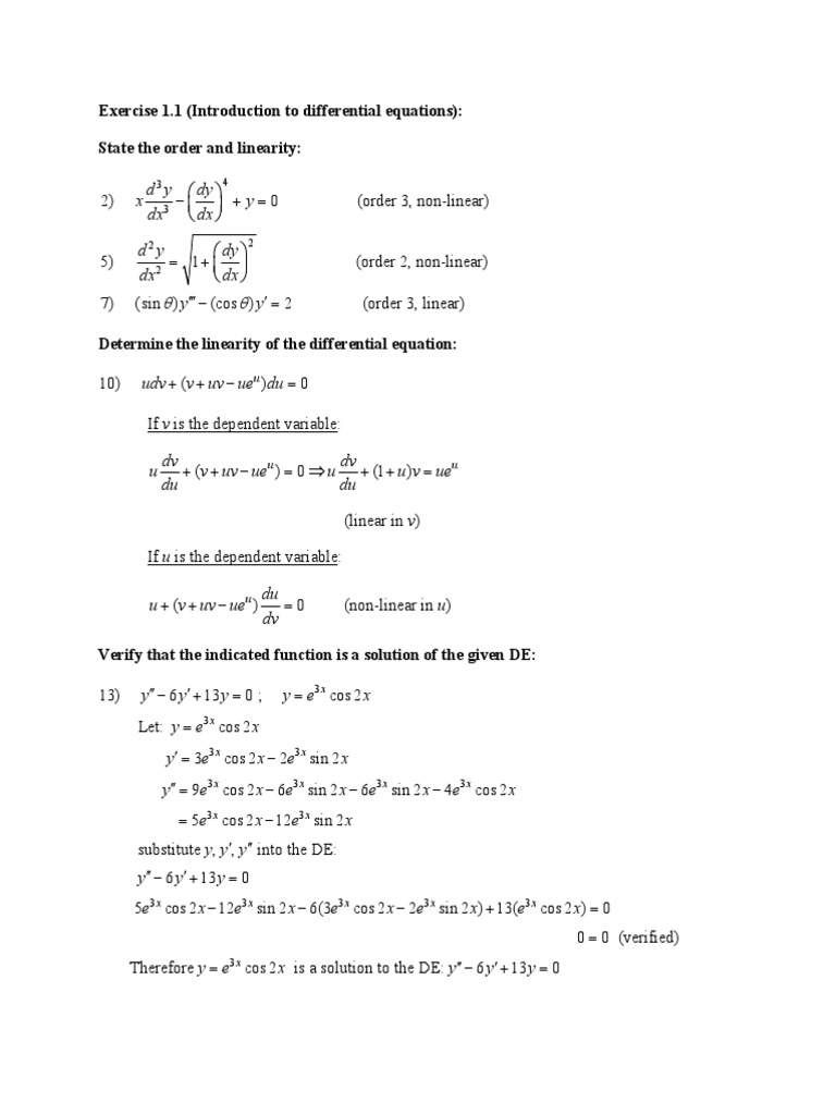 Differential Equations Solutions Guide | PDF | Teaching Methods & Materials