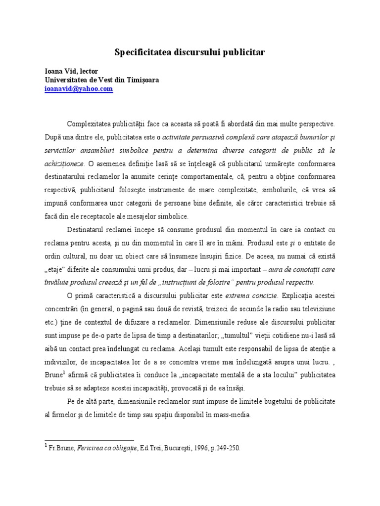 Discursul Publicitar | PDF