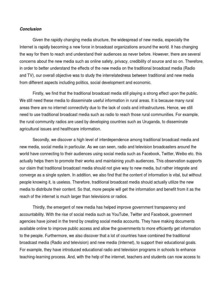 Conclusion | PDF | New Media | Mass Media