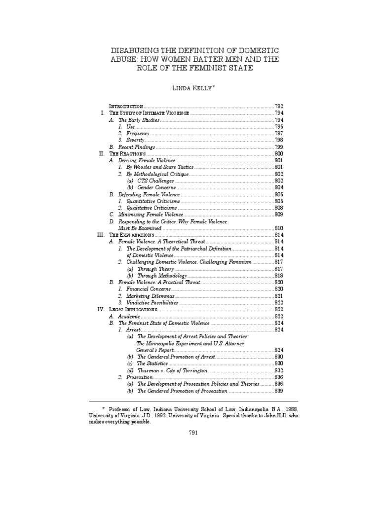 Disabusing The Definition of Domestic Abuse: How Women Batter Men and ...