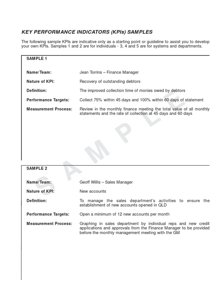 Key Performance Indicators (KPIs) | Download Free PDF | Performance ...