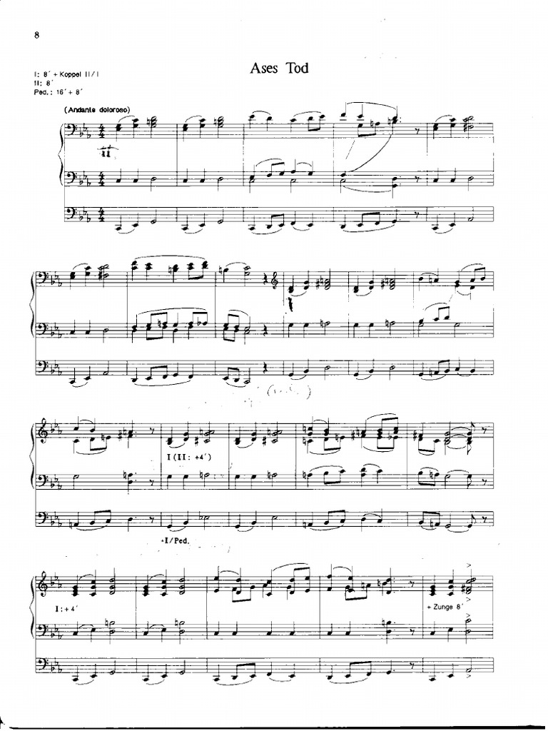 Edvard Grieg - Aases Death Organ Transcription | PDF | Language Arts ...