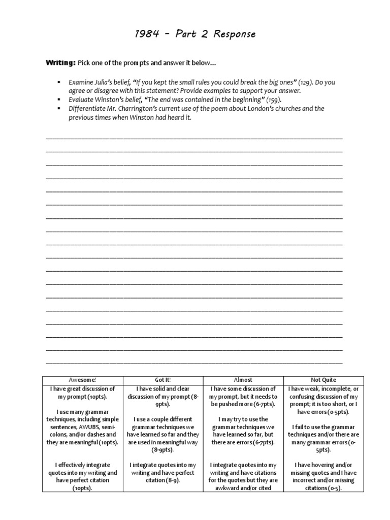 1984 - Part 2 Response | PDF
