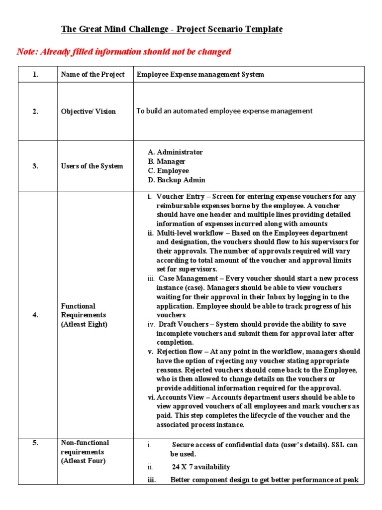 Employee Expense Management System-Project Scenario | Information ...